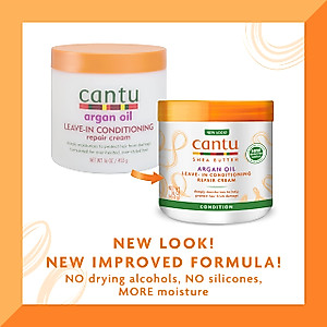 Cantu Leave-In Conditioning Repair Cream with Argan Oil, 16 oz (Packaging May Vary)