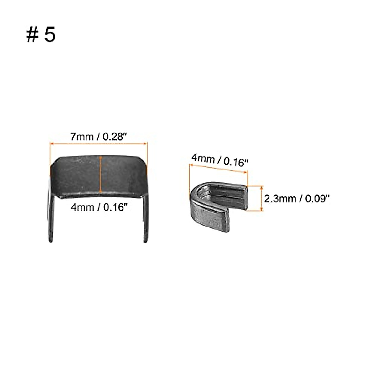 uxcell #5 Zipper Slider Retainers Kit, 200Pcs Top Stoppers & 100Pcs Bottom Stops for Bags Coats Jackets Closed-end Zippers Replacing, Metallic Black