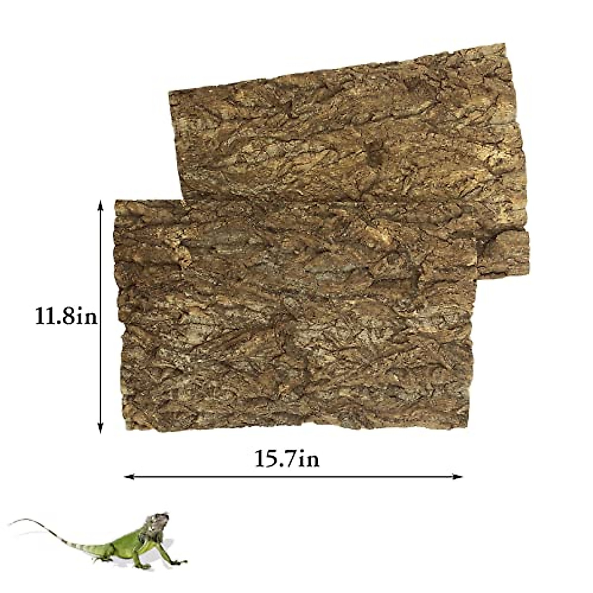 Tfwadmx Cork Tile Terrarium Background Reptile Bark Backdrop Wall Decor 3D Bearded Dragon Tank Climbing Mat Decoration for Gecko Lizard Tortoise Chameleon (2 Pack)
