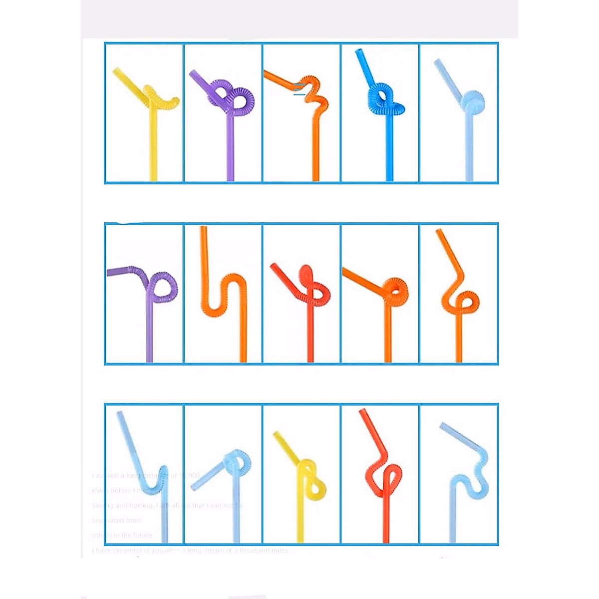 HongRun 100PCS Disposable Straw, Colorful Art Plastic Straw, Bendable Straw