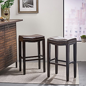 Christopher Knight Home Avondale Backless Bar Stools, 2-Pcs Set, Brown