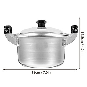 Stock Pot with Lid Korea Ramen Pot Noodle Cooking Pot Kitchen Stock Pot Congee Cookware Saucepan Ramyun Pot with Handle for Soup Milk Butter Stew Pasta Korean Noodle Pot