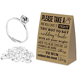 Don't Say Bridal Games, Put A Ring On It Bridal Shower Games,50 Metal rings, Bridal Shower Decorations, Bachelorette Party Games, Wedding Shower Supplies-DSB05