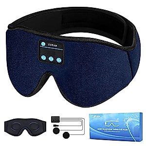 3-in-1 Sleep Headphones Sleep Mask & White Noise Machine for Sleeping,CUPAN 3D Wireless Music Sleeping Headphones with Timer,for Insomnia Travel Meditation,Cool Gadgets for Women Man(Blue)