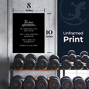 The Four Agreements Inspirational Wall Art - Motivational Wall Decor - Office Wall Art - Motivational Wall Art - Inspirational Quote Poster - Designed & Printed in Texas, 8x10 Glossy Photo paper