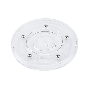 Semetall 6pcs 4" Acrylic Lazy Susan Rotating Swivel Plate Round Turntable Organizer for Makeup Table Kitchen Cabinet Spice Rack Cake,Clear