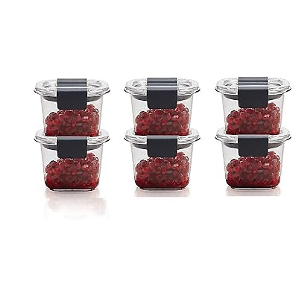 Stoge Rubbermaid Brilliance bundle Food Storage Container, Mini, 0.5 Cup set of 6 containers and 6 lids