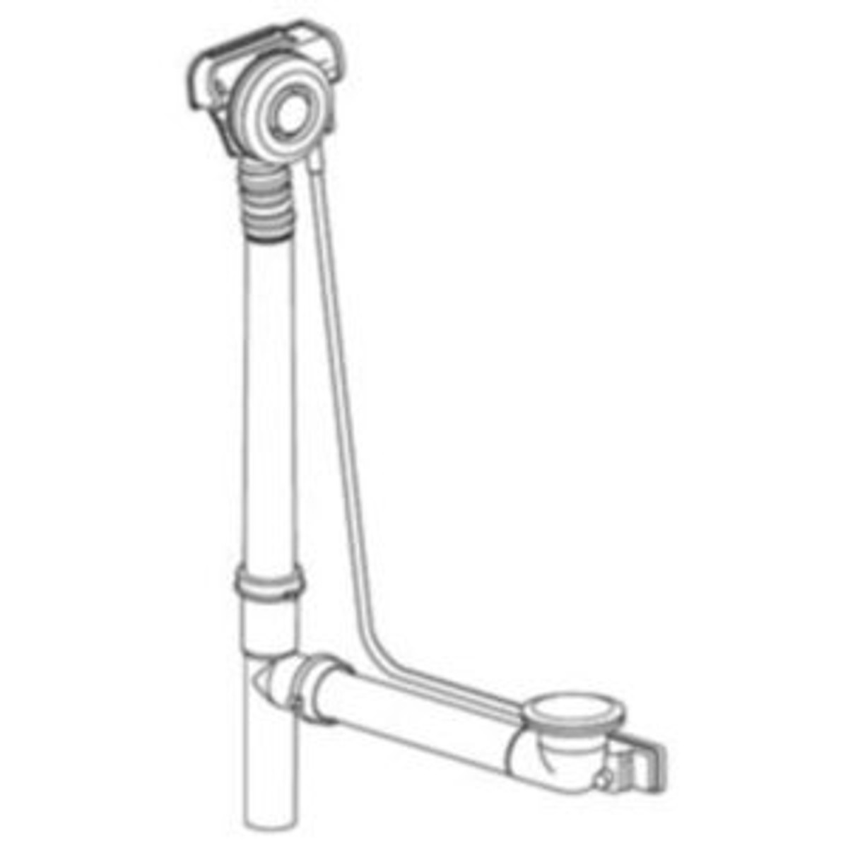 Geberit 151.603 17"-24" Tub and 27" Cable PushControl Complete Unit, Polished Chrome