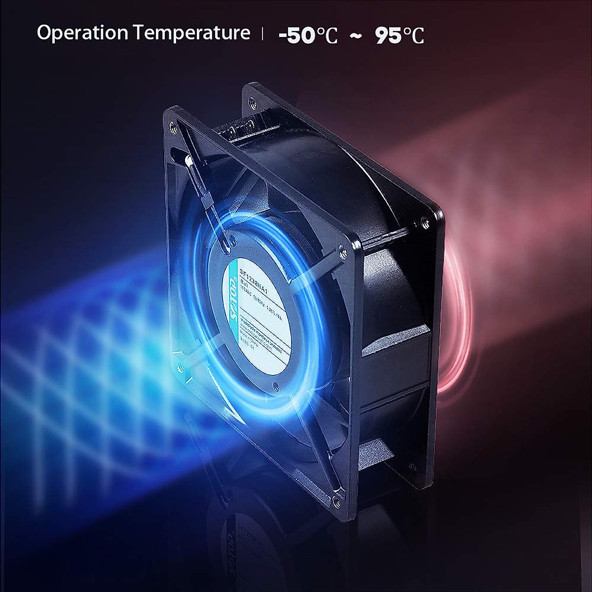 SOTOP IP55 Waterproof Metal Blades Axial Fan, 115V AC 120mm x 38mm High Speed, for DIY Cooling Ventilation Exhaust Projects