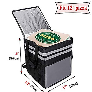 OGEFOTED Insulated Pizza Delivery Bag, Food Delivery Backpack, Leak-Proof Thermal Backpack,Soft Sided Cooler Grocery Backpack