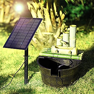 AISITIN 7W Solar Fountain Pump Outdoor,DIY Solar Fountain Water Pump Kit with Multiple Nozzles, Stake and Water Pipe, Solar Powered Fountain Pump for Bird Bath, Garden, Pool and Other Outdoor Places
