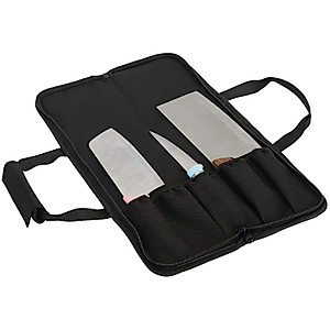 Tosnail 5 Slots Chef Knife Case Roll Bag with Easy Carry Handle - Yellow Line