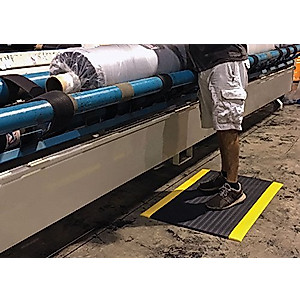 Portico Systems 18030504T Comfort Step 3/8" Anti-Fatigue Mat with Pebble Emboss, Solid Black, 3" x 5"