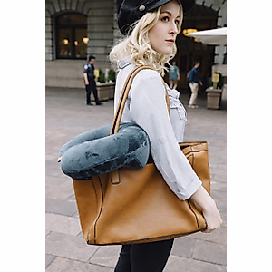 AirComfy Daydreamer Travel Neck Pillow - Self-Inflatable Pillow with Luxuriously Soft Washable Cover and Packsack - Compact and Lightweight Support for Sleeping and Traveling in Airplanes