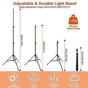 iMountek Backdrop Stand Photographic Studio Photo Backgrounds Adjustable Photo Backdrop Stand Kits with a Carrying Bag Photo Backdrop Stand for Parties/Photography/Wedding