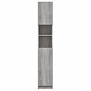 vidaXL Bathroom Cabinet Gray Sonoma 12.6"x10"x74.8" Engineered Wood