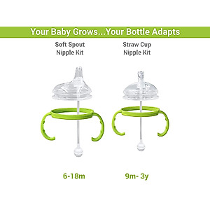 Straw Sippy Cup Transitional Nipple Kit for Comotomo Baby Bottles, 5 oz and 8 oz