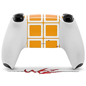 WraptorSkinz Skin Wrap compatible with Sony PS5 DualSense Controller Squared Orange (CONTROLLER NOT INCLUDED)