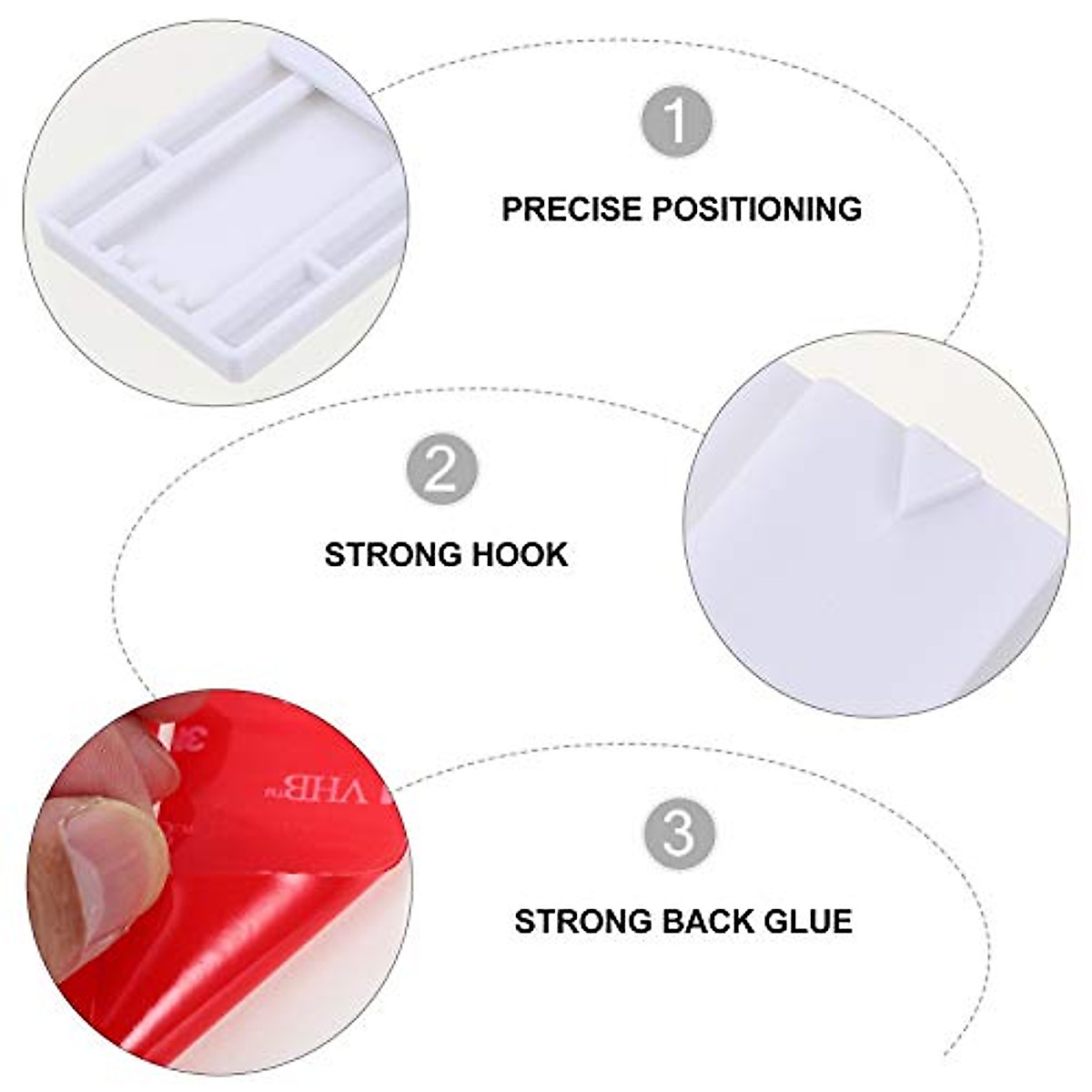 TOYANDONA 6pcs Self Adhesive Power Strip Holder Surge Protector Fixator Cable Management System Wall Mount for WiFi Router Tissue Box Remote Control