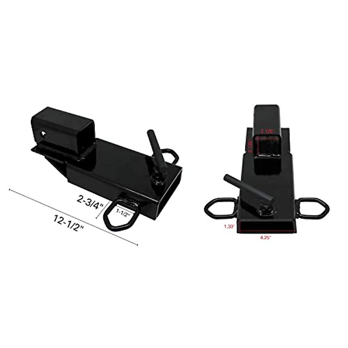 Extreme Max 5001.1373 Clamp-On Forklift Fork Hitch Receiver Adapter - 2", Black