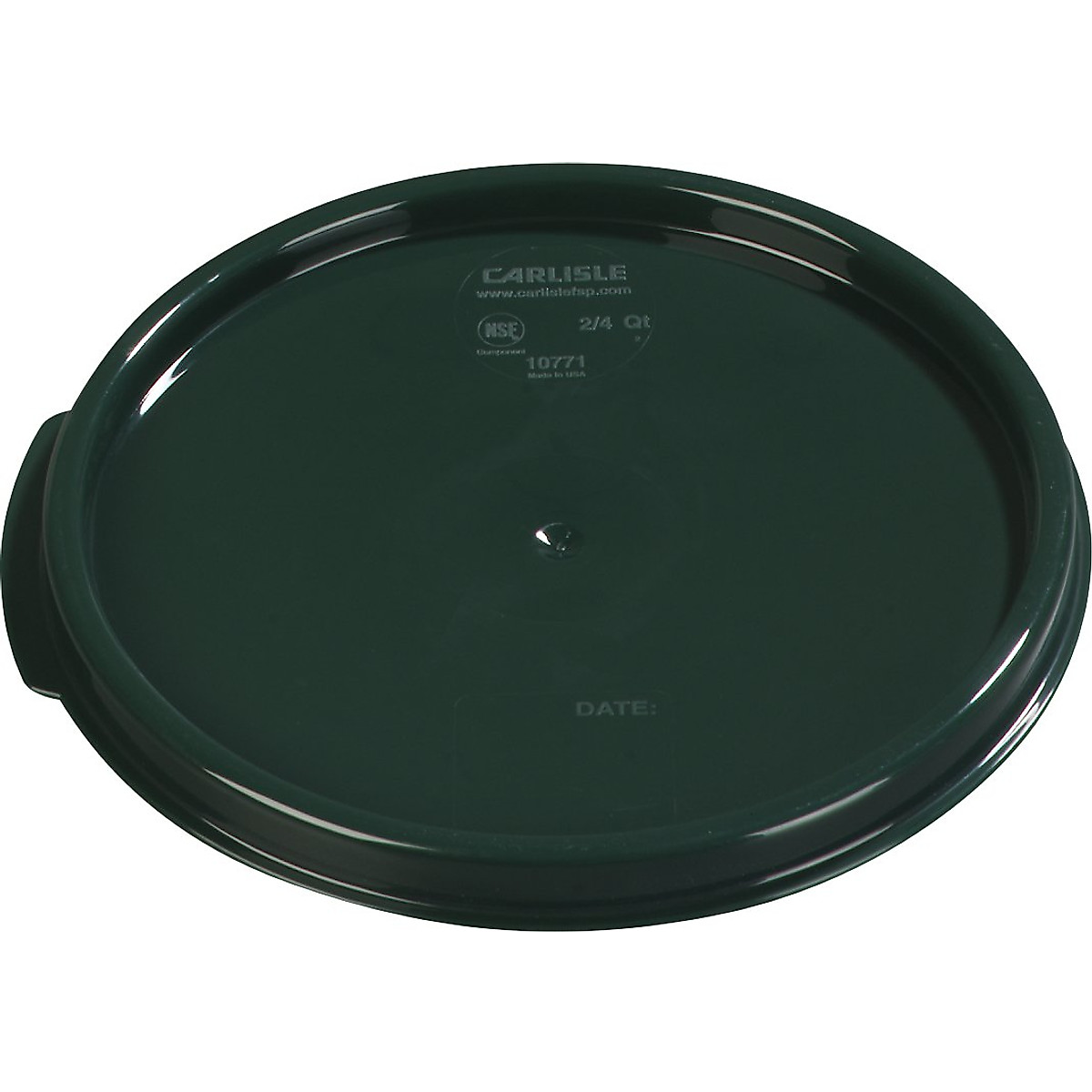 Carlisle FoodService Products Storplus Round Food Storage Container Lid with Stackable Design for Catering, Buffests, Restaurants, Polycarbonate, 2-4 Quarts, Forest Green