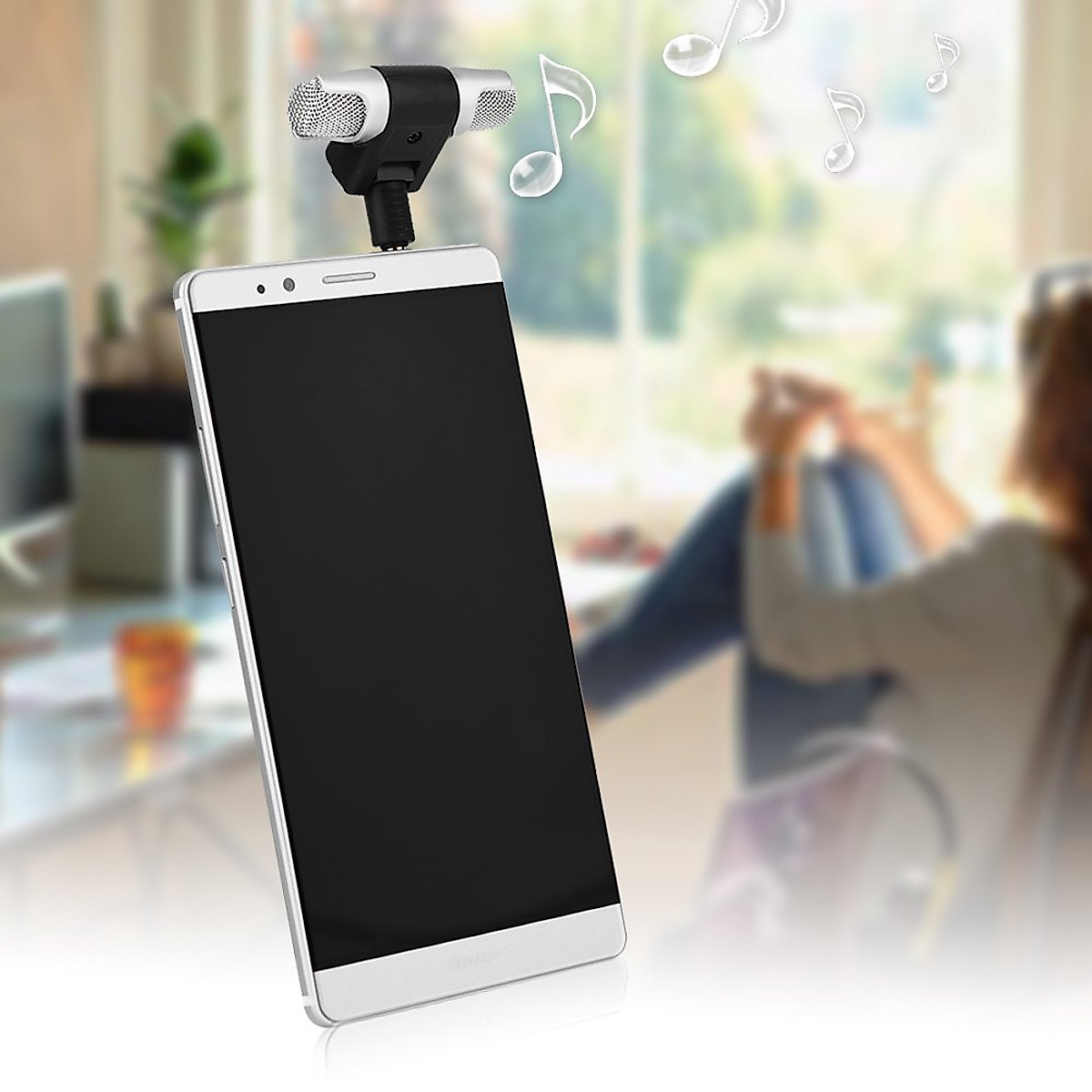 Microphone for Phone, Mini Stereo Microphone Mic 3.5mm Gold-Plating Plug Jack for Andriod Phones