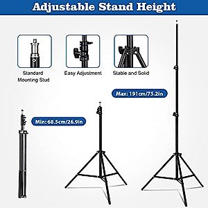GEEKOTO Softbox Photography Lighting Kit: Professional Studio Continuous Lighting Equipment with 60W 5400K E27 Socket & 2 Reflectors 50 x 70 cm & 2 Bulbs for Filming Studio Lighting