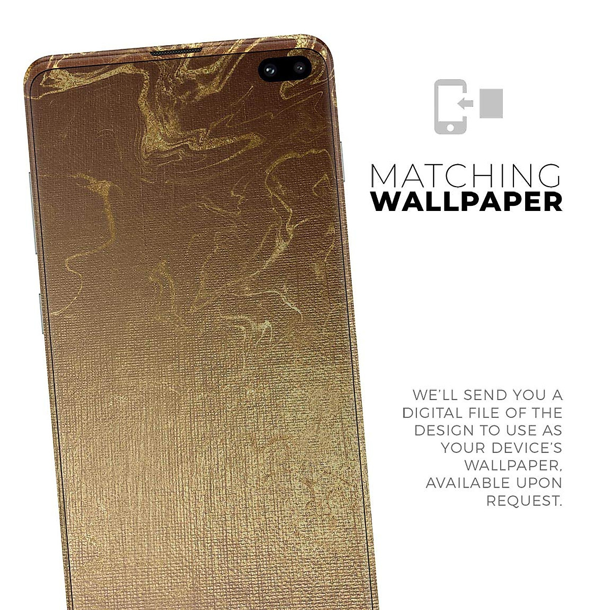 DesignSkinz Molten Gold Digital Foil Swirl V11 Protective Vinyl Decal Wrap Skin Cover Compatible with The Samsung Galaxy S20 (Screen Trim & Back Glass Skin)