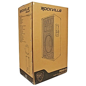 (2) Rockville RSG15.4 15" PA Speakers + Rockville RPA9 Amp + Stands+Cables+Case