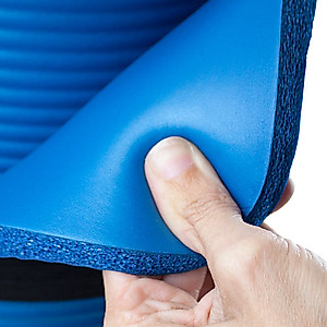 Extra Thick Yoga Mat, 5/8 Inch (16 mm) with No Stick Ridge - Non-Slip Grip Foam Cushion Aid with Carrying Strap for Workouts or Physical Therapy