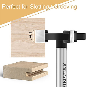 CNC Spoilboard Surfacing Router Bit 1/4 inch Shank, Extra Large 1-1/4 inch Cutting Diameter, Slab Flattening Router Bit Planing Bit Wood Planing Bit Dado Planer Bit by BINSTAK (Carbide)
