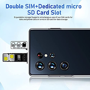 SANSHREUNI Smartphone Unlocked, 5G Dual Sim Cell Phones, 4G+128GB C21 Ultra Unlocked Smartphones, 6.8 inch Android Smartphones 7300mAh | Fingerprint Lock Face ID (Black)