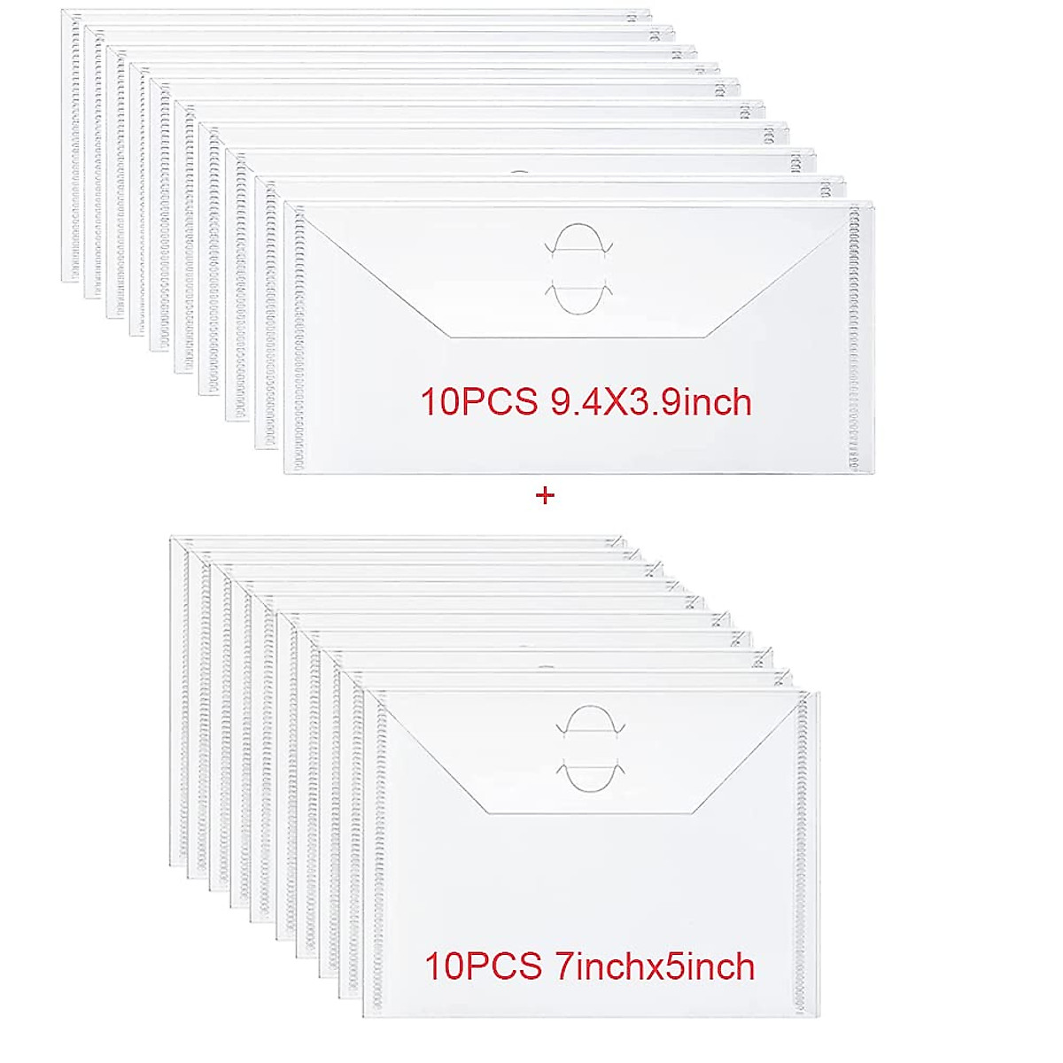 20PCS plastic storage cases for card stamp and dies10pcs 9.4x3.9inch Die Storage Envelopes&10pcs clear 7x5inch clear bags for crafts storage cutting Die Storage Envelope Stamp Stencil Organizer Holder