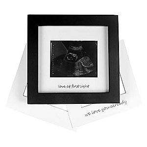 RUIAN Baby Sonogram Photo Frame, The First Ultrasound Picture Frame Love at First Sight Sonogram Frame, An Idea Gift for Expecting Parents in Baby Shower Gender Reveal Party Baby Nursery Decor (Black)