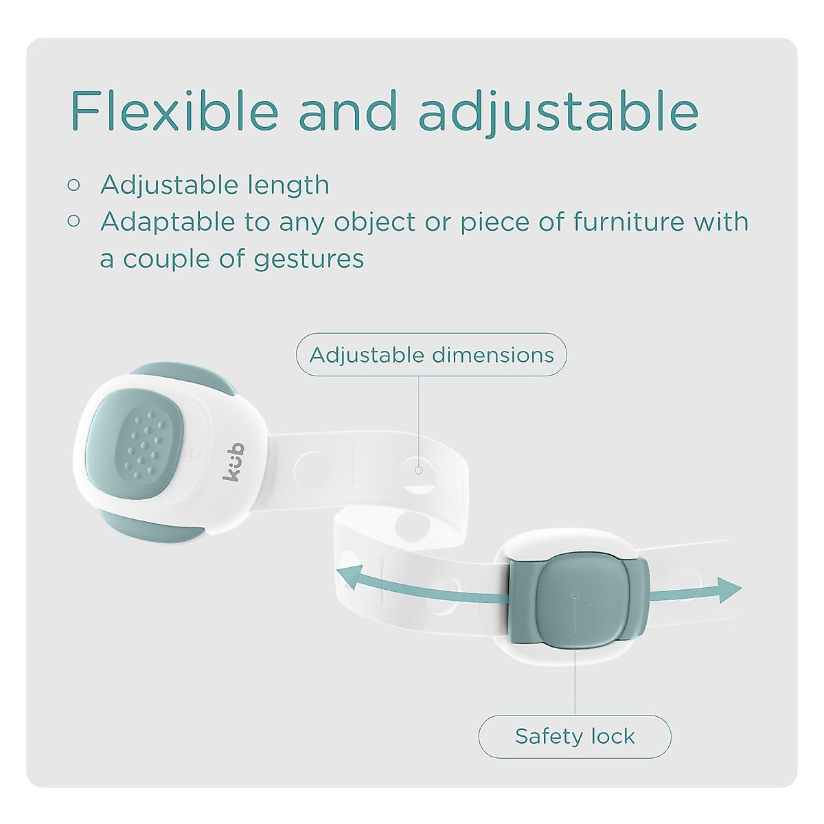 Baby Proofing Child Safety Strap Locks + Child Proof Outlet Covers (6+6 Pack) - Safety Locks for Baby with 3M Adhesive - Child Proof Cabinet Latches for Drawers, Fridge, Toilet - No Drilling (Green)