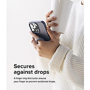 Ringke Finger Ring Strap Silicone Smartphone Grip Lanyard Holder [2 Pack] with Anti-Slip Mount Function Compatible with Phone Cases, Keys, Cameras, and More - Black & Lavender Gray