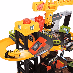DICKIE TOYS Construction Playset with 4 Die-Cast Cars