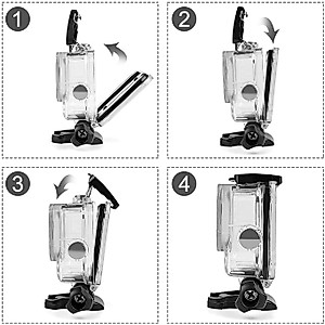 Kuptone Waterproof Housing Case for GoPro Hero 7/(2018) 6/5 Black, 45m Underwater Diving Protective Housing Shell with Bracket Accessories for Go Pro Hero7 Hero6 Hero5 Action Camera