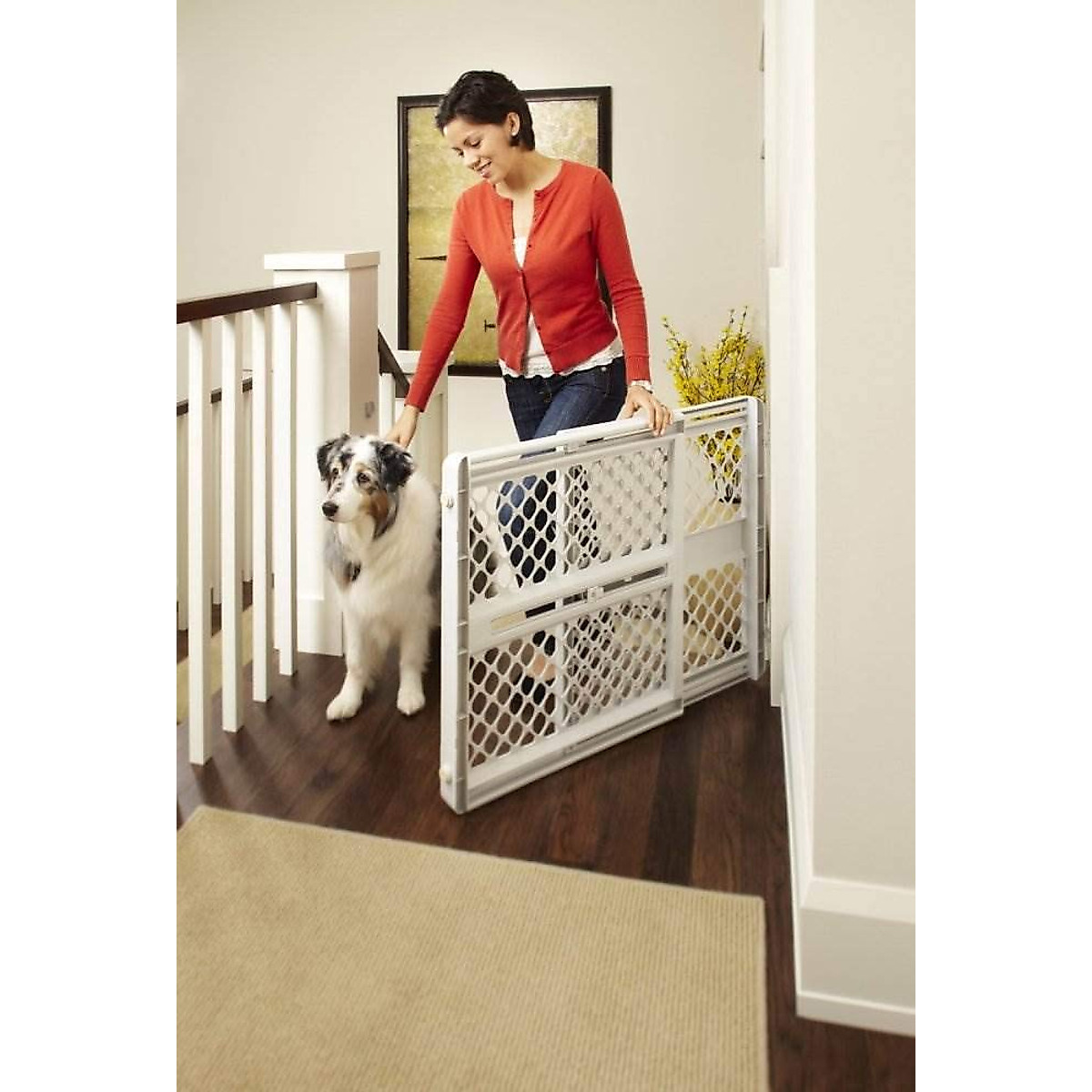 MYPET North States Universal Pet Gate: 26” - 42” Wide Dog Gate. Use as Pressure Mounted Gate or Swinging Door with Included Hardware. Dog Gates for Doorways, 26" Tall, Gray