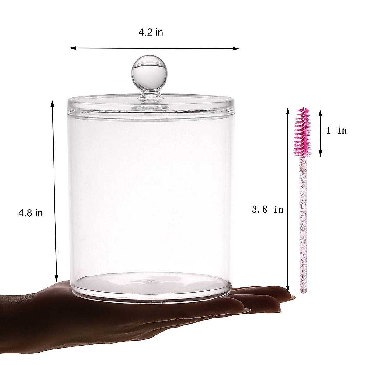 300 Mascara Wands Disposable Eyelash Brushes with Qtip Holder Reusable Organizer, Spoolies Eyebrow Eye Lash Extension Applicator