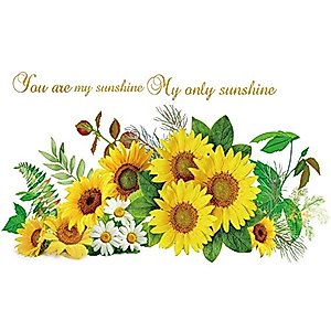 Sunflower Sunshine Wall Decal You are My Sunshine My Only Sunshine Wall Sticker Murals of Kids Baby Bedroom Nursery Rooms Wall Decals for Kitchen Decoration