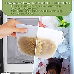 5pcs Silicone Reusable Food Container, 100% Food Grade Reusable Storage Bags with Sealing Strip, Silicone Bags for Food Storage（Different Sizes）