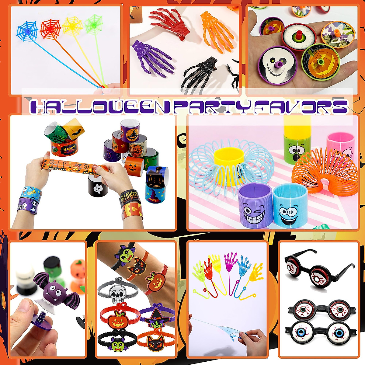 600 PCS Halloween Party Favors for Kids, Fidget Toys Pack, Halloween Toys Treats Gifts, Birthday Gift, Treasure Box, Goodie Bag Stuffers, Carnival Prizes,Pinata Filler Sensory Toy for Classroom