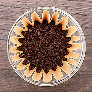 1-4 Cup Basket Coffee Filters,Natural Brown Biodegradable Basket Filters Paper Unbleached for Home Office Use,coffee filter flowers, 50 Count
