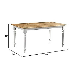 Boraam Farmhouse Table, White/Natural