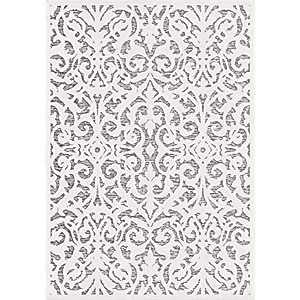 My Texas House by Orian Lady Bird Area Rug, 6'6" x 9'6", Natural Gray