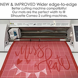 MK Mat for Cricut Silhouette - 12"x12" - New & Improved (Wider & Better Markings) - Standard Stick Pink Cutting Mat (3 Pack) - by Miss Kate Cuttables