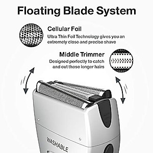 YASUN Foil Shaver for Men, Electric Razor for Men, Wet/Dry IPX7 Waterproof Electric Shavers for Men with Pop-up Beard Trimmer, Cordless Rechargeable Mens Razor - YS5800 Silver & Black