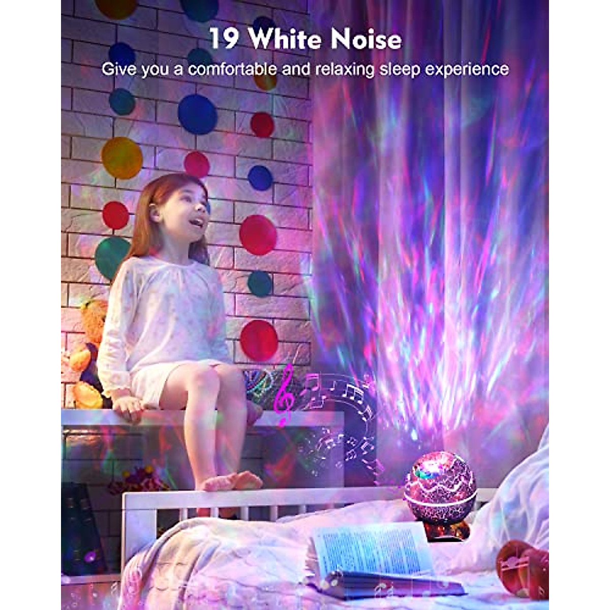 Galaxy Projector, Joycabin Dinosaur Eggs Star Projector Night Light with Remote Control, Bluetooth Speaker & White Noise LED Star Nebula Light Projector for Kids Adults Bedroom Home Ceiling Decor