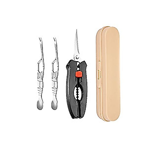 WOMELF Classic Crab Crackers Seafood Tool Set Stainless Steel Material Includes 1 Seafood Scissors, 2 Seafood Forks/Picks and Storage Box Good Gift for Friends Seafood Tools